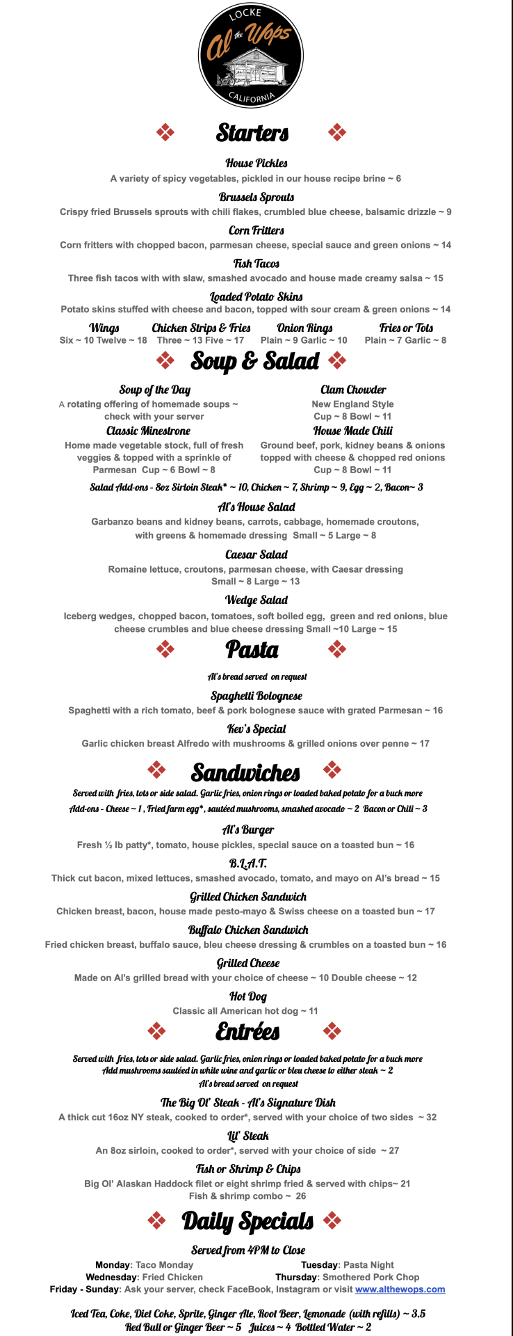Al the Wop's – Great Steaks – Excellent Cocktails